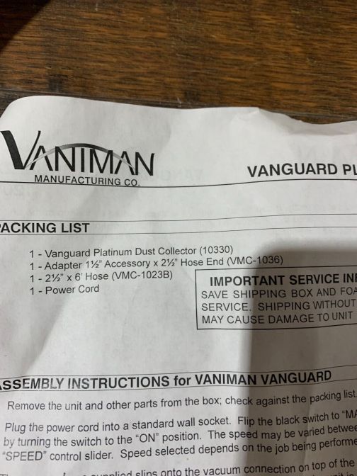 Vaniman Platinum 2X dust collector – GotaHaveItDental