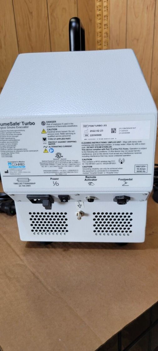 (NEW) ConMed Buffalo Filter PLUMESAFE TURBO SURGICAL SMOKE EVACUATOR ...