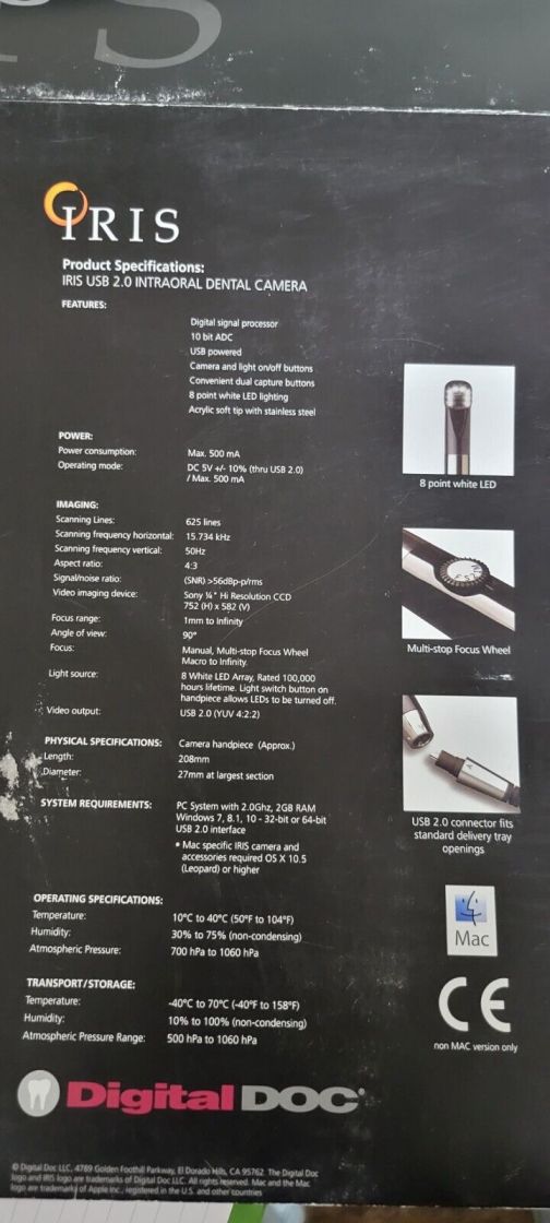 (Brand New) Digital Doc IRIS USB 2.0 IntraOral Camera – FULL KIT – GotaHaveItDental
